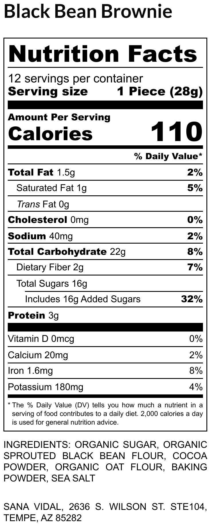 Sana Vidal Black Bean Brownie Mix (Gluten-Free, Vegan Friendly)